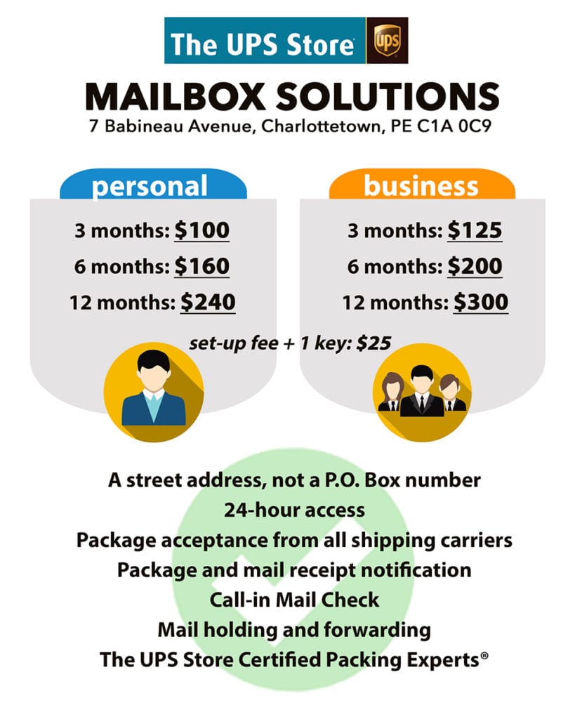 Mailbox Rental Service at 7 Babineau Avenue, , Charlottetown | The UPS Store#527